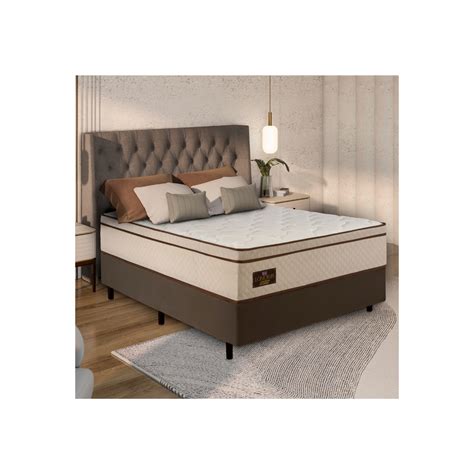 Cama Box Londres Molejo Casal Molas Ensacadas Bege Gazin Casa E