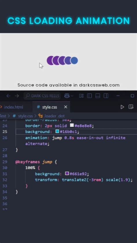Dark Css 50k 🎯 Day79 Css Loading Dots Animation Get Full Code