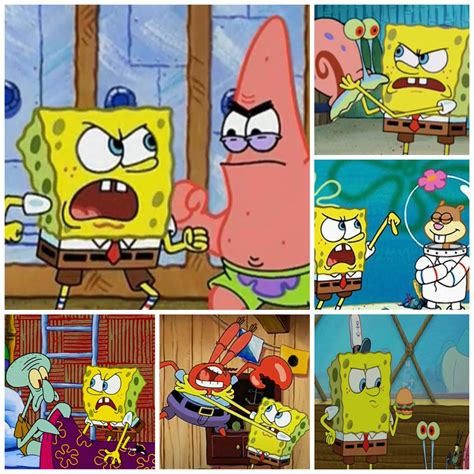 Spongebob Mad At His Friends Collage Friends Collage Spongebob Mr Krabs