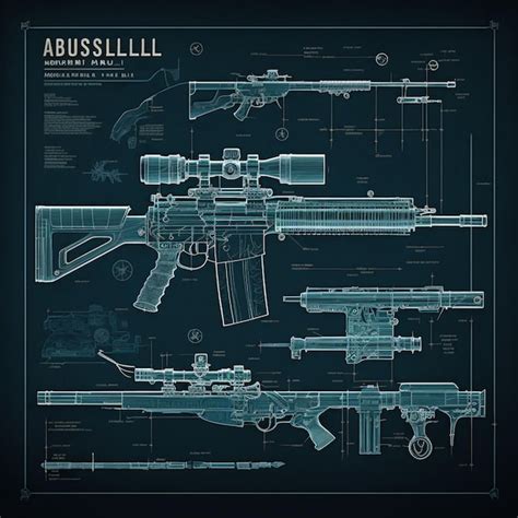 Premium Ai Image A Close Up Of A Blueprint Of A Gun With A Gun Scope
