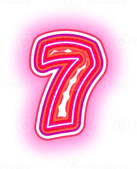 Pink Neon Number 7 33553715 Png