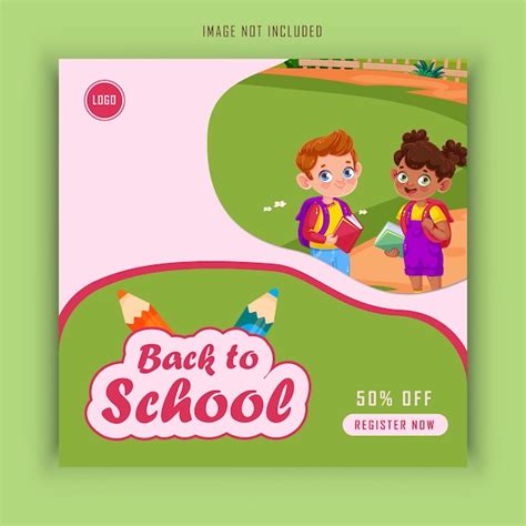 일러스트레이션이 있는 학교 배너 디자인에 오신 것을 환영합니다 프리미엄 벡터