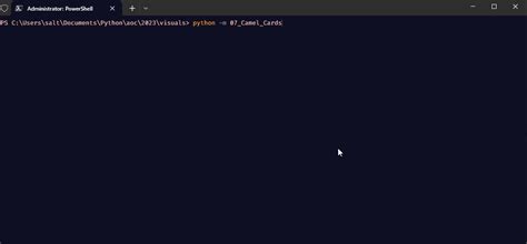 [2023 Day 7 Part 2 ][python] Terminal Visualization R Adventofcode