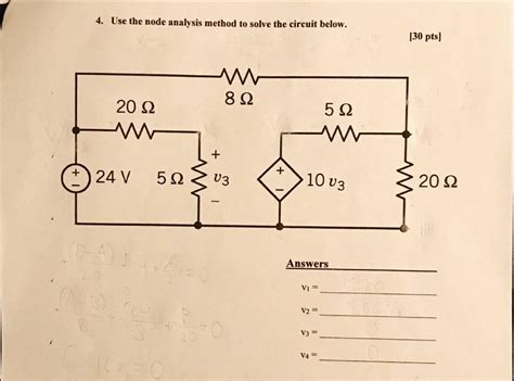 Solved Use The Node Analysis Method To Solve The Circuit Chegg