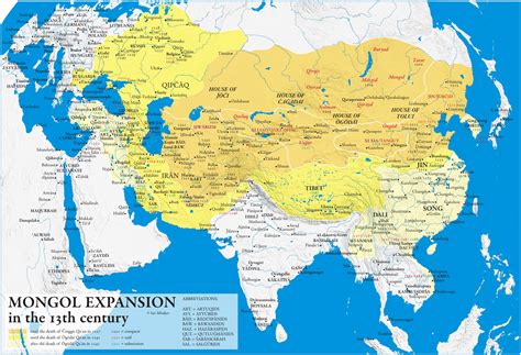 Mongol Empire Map A Timeline Map Of The Mongol Empire Zmbjk