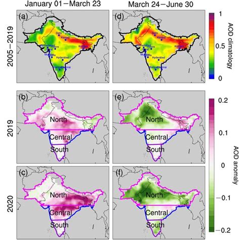 The Same As Figure 1 But For Total Column Aod Data Are From Modis