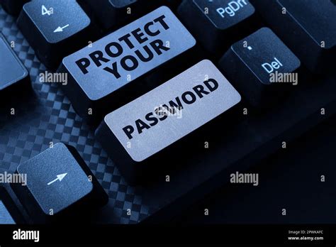 Text Caption Presenting Protect Your Password Concept Meaning Protects Information Accessible