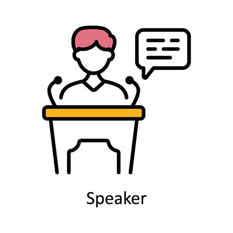 Speaker Vector Fill Outline Icon Design Illustration Product Management Symbol On White