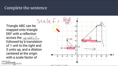 sequences of transformations and dilations youtube