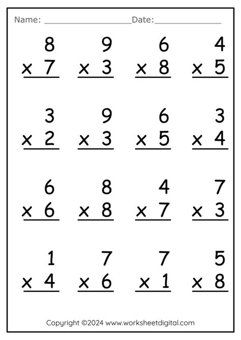 Sharpen Your Multiplication Skills With This Worksheet