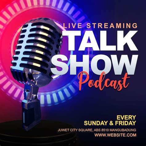 노래방 주말 파티 또는 팟캐스트 쇼 전단지 템플릿 프리미엄 Psd 파일