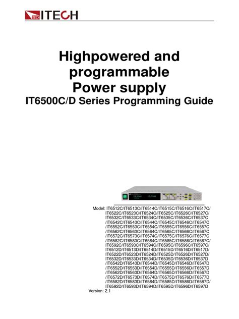 it6500c d series programming guide pdf electrical engineering electricity