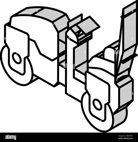 Compaction Roller Construction Vehicle Isometric Icon Vector
