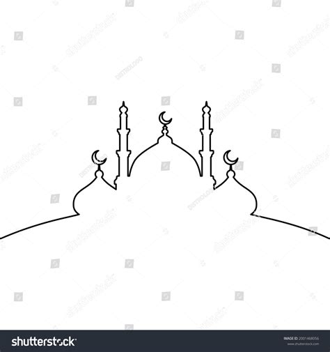 Mosque Line Art Vector Minimalist Design Stock Vector Royalty Free 2001468056 Shutterstock
