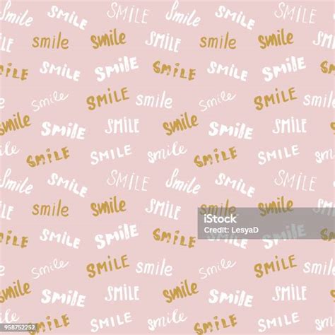 원활한 패턴 레터링 미소 손으로 그린된 스케치 붓글씨 표지판 그런 지 질감 복고풍 배지 빈티지 타이 포 그래피 디자인 인쇄 벡터 일러스트 레이 션 격언에 대한 스톡 벡터