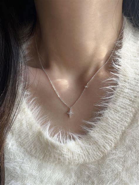 영롱서울 실버925 더블 스파클링 스타 목걸이 2color 위시버킷