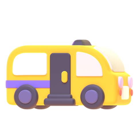 School Bus Dynamic 3d Illustration Download On Iconfinder