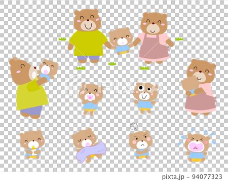 かわいいクマの親子のイラスト素材 PIXTA