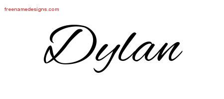 Cursive Name Tattoo Designs Dylan Free Graphic Free Name Designs