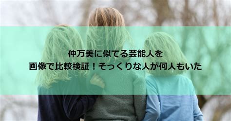 仲万美に似てる芸能人を画像で比較検証！そっくりな人が何人もいた