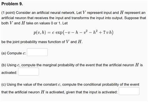 Solved Problem Point Consider An Artificial Neural Chegg