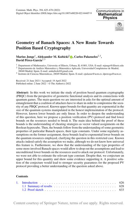 Pdf Geometry Of Banach Spaces A New Route Towards Position Based