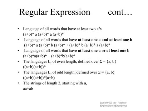 Regular Expression Examplespptx Regular Expression Examplespptx