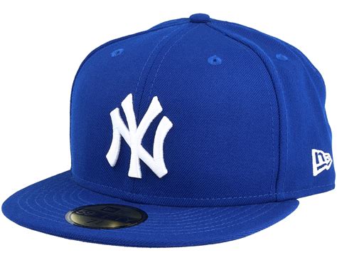 New York Yankees Mlb Basic 59fifty Royalwhite 59fifty Fitted New Era Caps