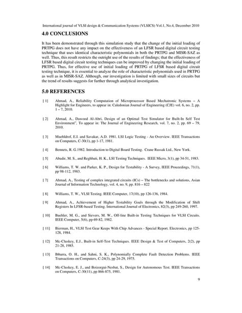 a simulation experiment on a built in self test equipped with