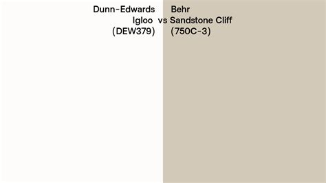 Dunn Edwards Igloo Dew379 Vs Behr Sandstone Cliff 750c 3 Side By