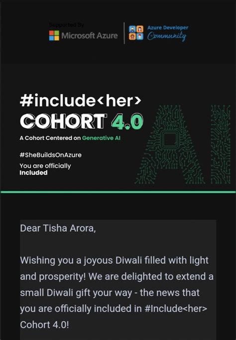 Tisha Arora On Linkedin Includeher Shebuildsonazure Microsoftazure Generativeai