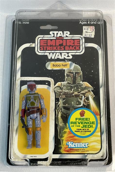 Lot Vintage 1982 Kenner Star Wars Esb Boba Fett W Rare 48 C Backer Card And Blaster