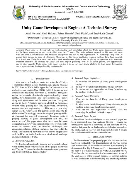 PDF Unity Game Development Engine A Technical Survey