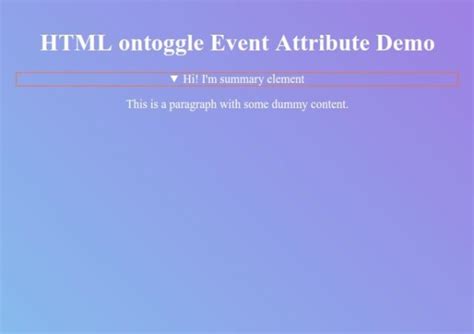 Html Ontoggle Event Attribute Html Ontoggle Event Attribute