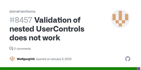 Validation Of Nested Usercontrols Does Not Work · Issue 8457 · Dotnet