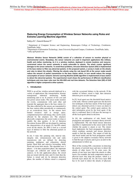 Pdf Reducing Energy Consumption Of Wireless Sensor Networks Using Rules And Extreme Learning