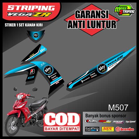 Jual Stiker Striping Motor Yamaha Vega Zr Kode M 507 Sticker Setiker