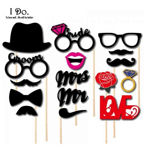 사진부스 포토부스 셀프스튜디오 무인사진관 웨딩 장식 생일 파티 이벤트 및 용품16 개 묶음사진 부스 소품포토 티몬