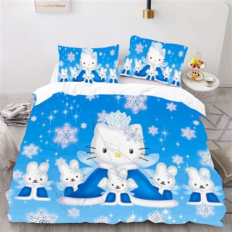 Hello Kitty Bed Set Princess Bedding Cute Cartoon Bed Linen Comforters