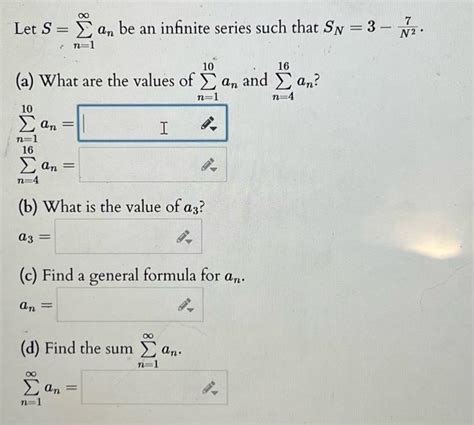 solved let s ∑n 1∞an be an infinite series such that