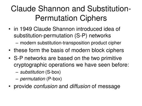 Ppt Claude Shannon And Substitution Permutation Ciphers Powerpoint Presentation Id4566957
