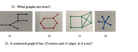 Solved What Graphs Are Trees A B C A Connected Chegg Com