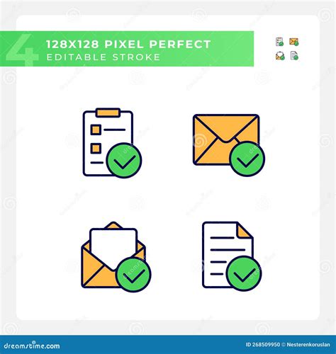 Two Checkmarks Pixel Perfect Gradient Linear Ui Icon Vector
