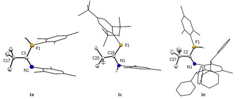 X Ray Crystal Structures Of 1a C And E Hydrogen Atoms Except P H