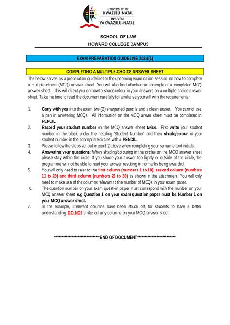 mcq guideline 2024 bhgg school of law howard college campus exam