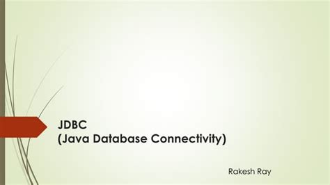 Jdbc Introduction Ppt
