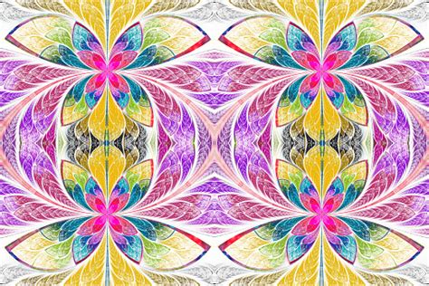 멀티컬러 대칭적입니다 패턴 때묻은유리컵 창쪽 주말뿐이라도 0명에 대한 스톡 벡터 아트 및 기타 이미지 0명 디지털 생성 이미지 수평 구성 Istock