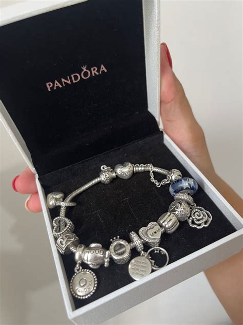 Pandora Bracelet With 13 Charms All Original Womens Fashion