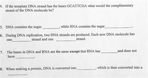 Solved If The Template DNA Strand Has The Bases GCATTCGA Chegg