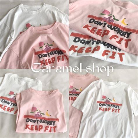 พร้อมส่ง เสื้อยืด คอกลม แขนสั้น ลายสกรีนคมชัด ผ้านิ่ม ใส่สบาย เสื้อแฟชั่นสไตล์เกาหลี คาราเมล
